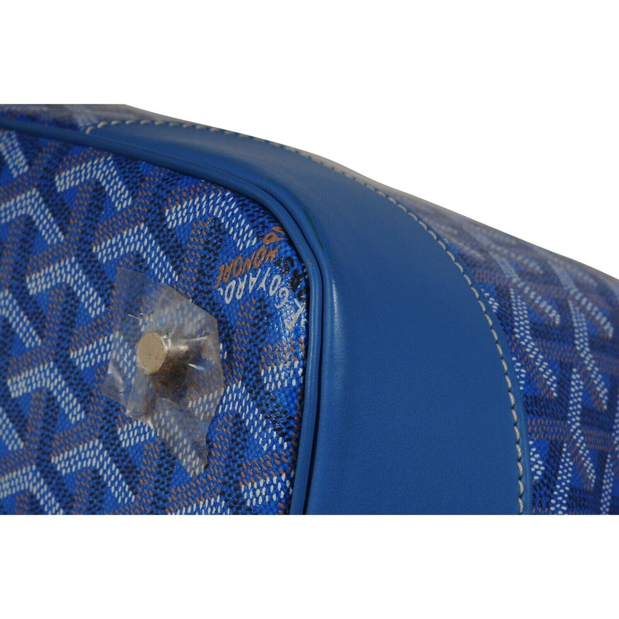 Goyard Beluga MM Handle Bag Blue Goyardine Leather Carry On Duffle Wee ...