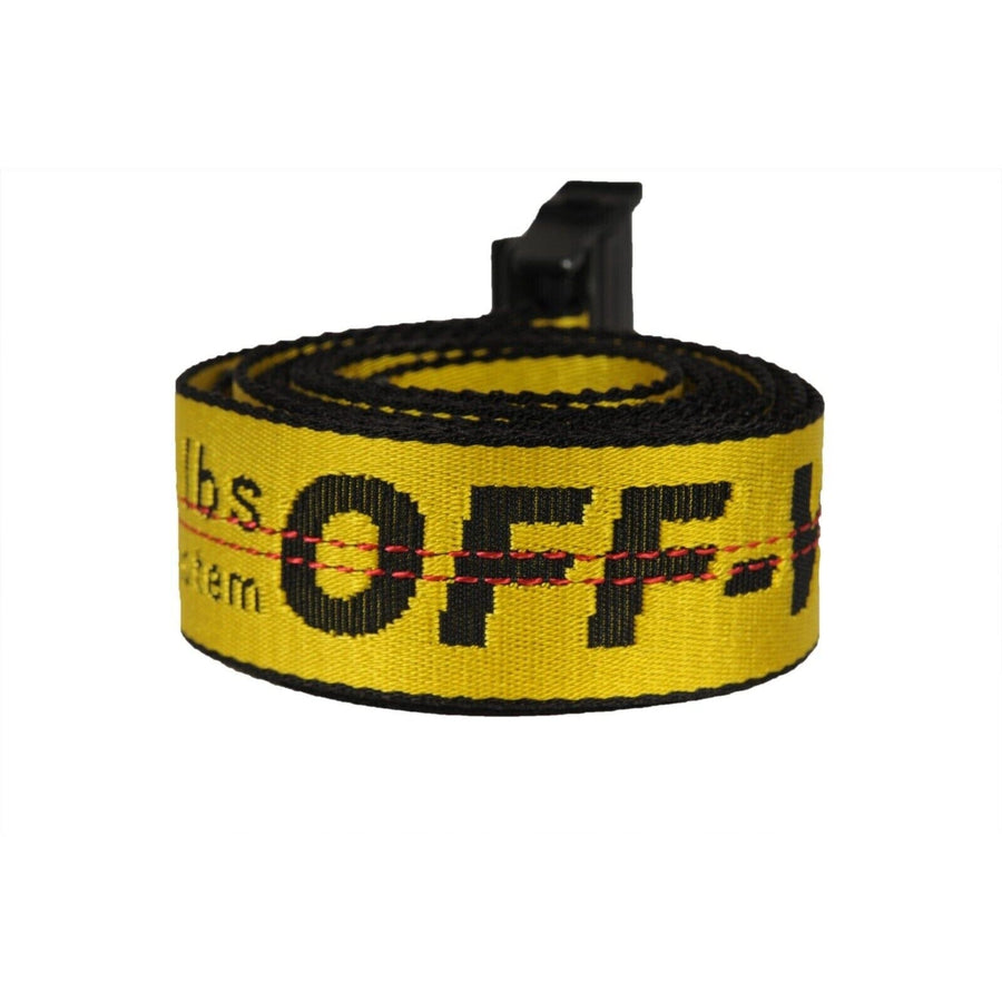 Off White Industrial Belt 5,400 lbs Logo Yellow Black Nylon Knit SS2020 ...