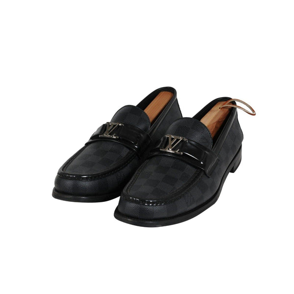 Louis Vuitton Mens Major Penny Loafer US9.5 LV8.5 Damier Graphite Black ...