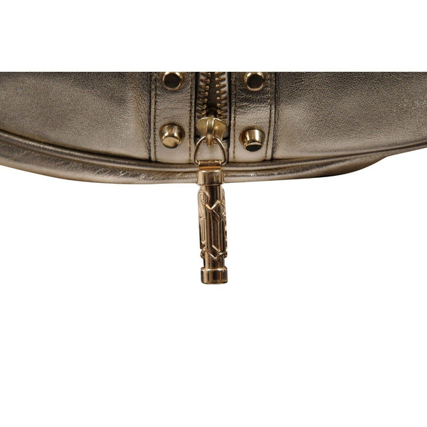 Versace Vintage 2000's Crescent Studded Shoulder Bag Gold Brown Red ...