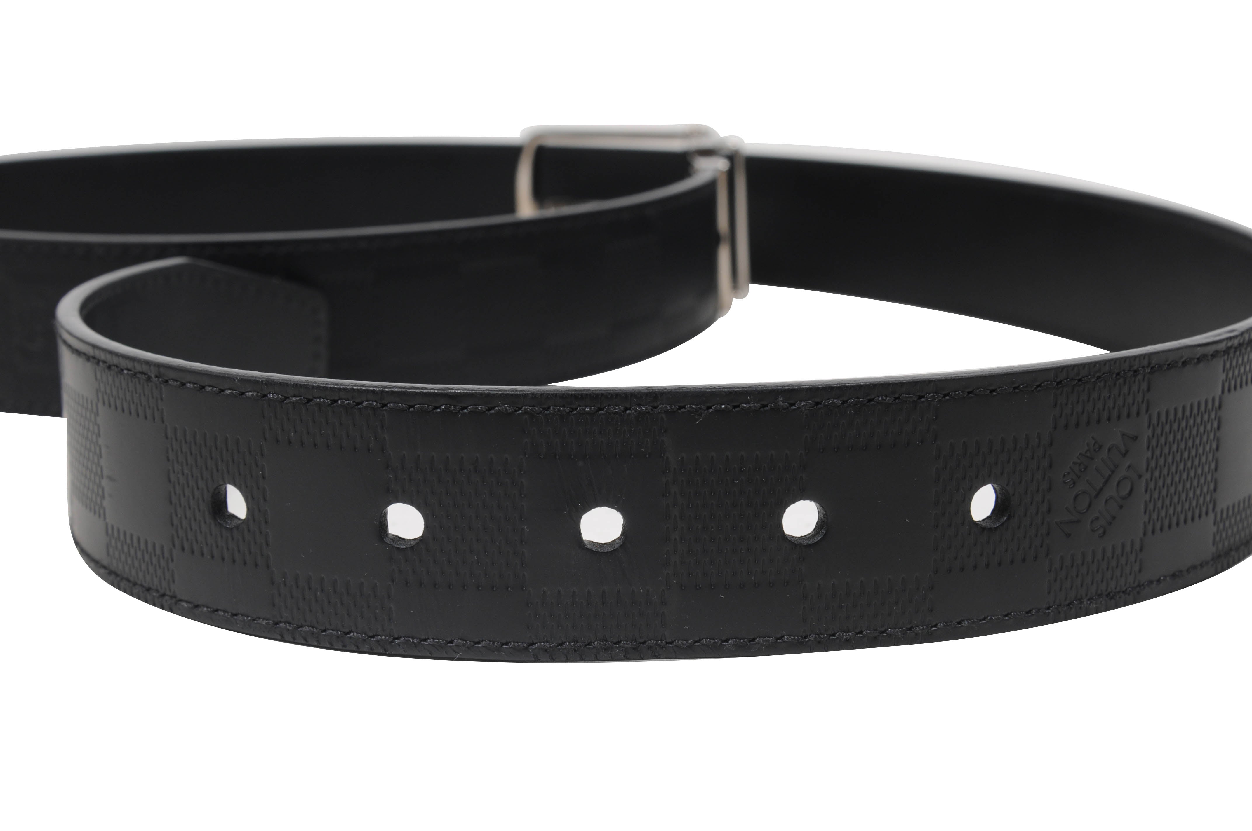 Louis Vuitton Men's Black Leather Pont Neuf Damier Infinite Reversible ...