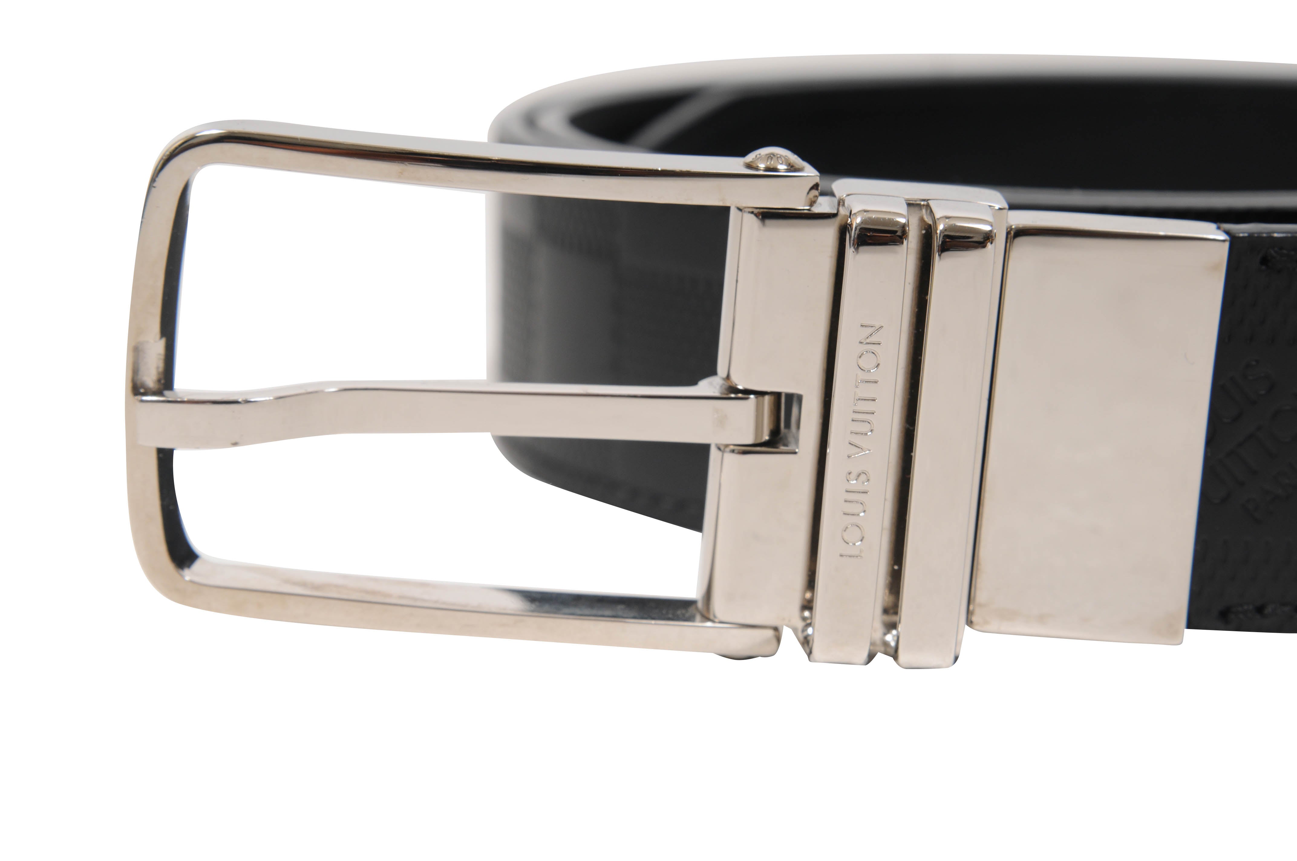 Louis Vuitton Men's Black Leather Pont Neuf Damier Infinite Reversible ...