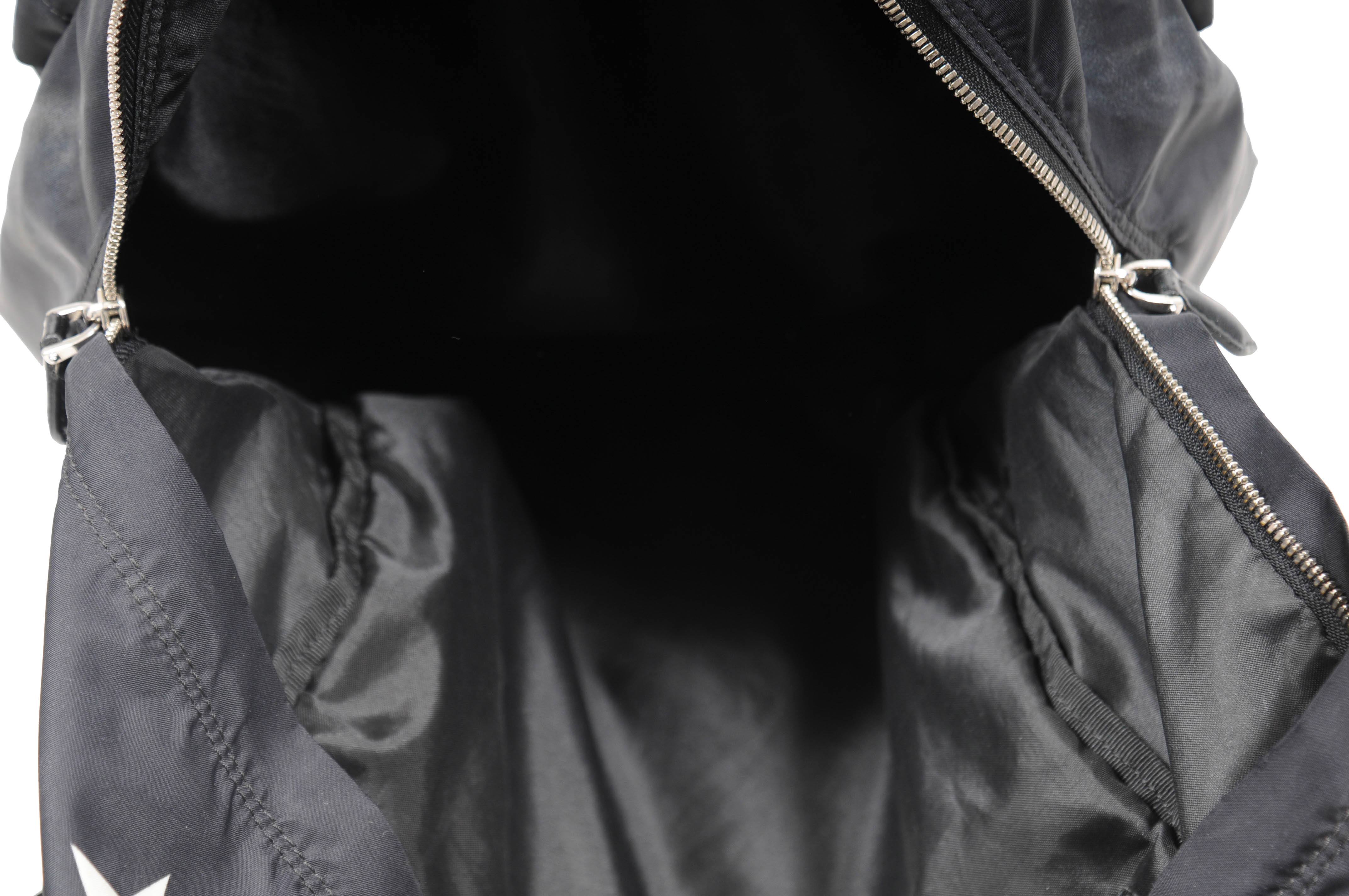 Givenchy Mens Black Rottweiler Dog Print Nylon Star Leather Backpack ...