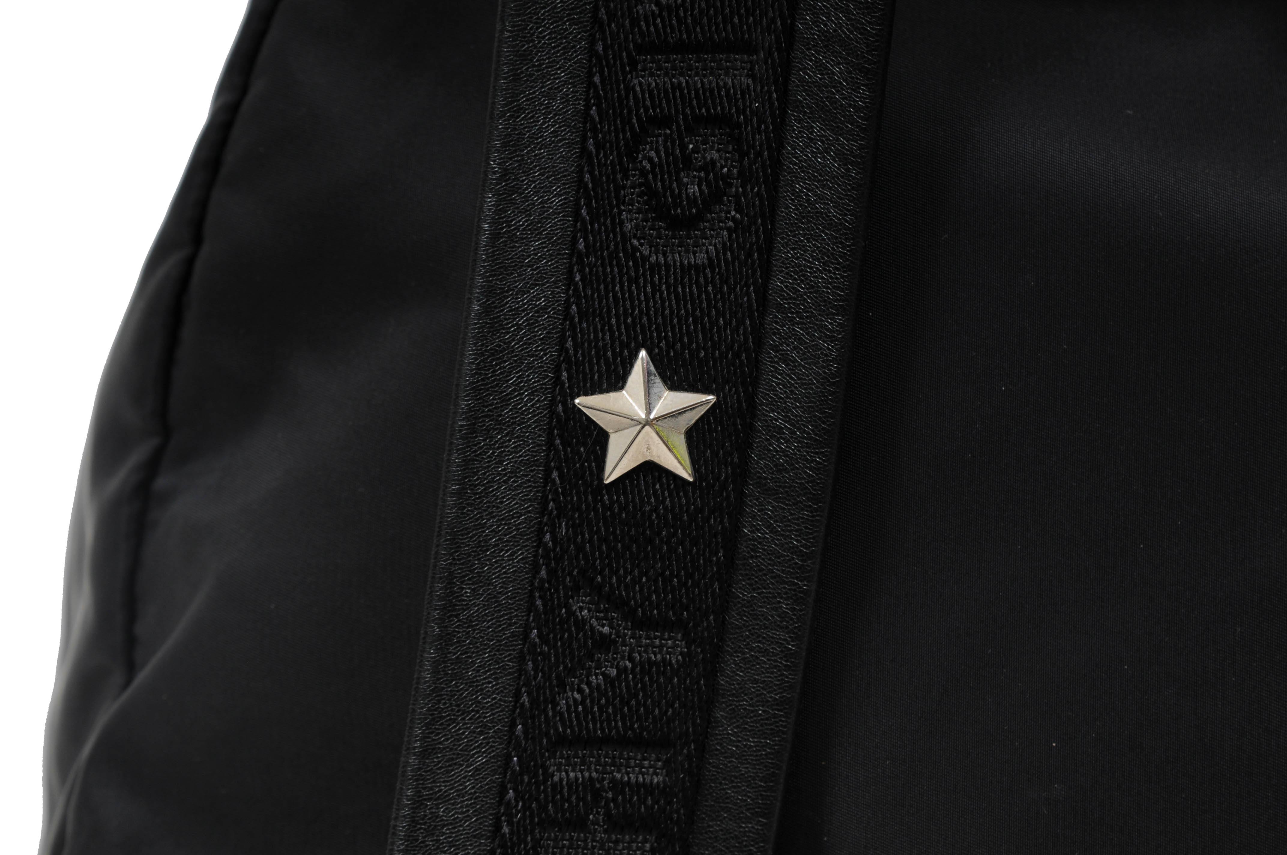 Givenchy Mens Black Rottweiler Dog Print Nylon Star Leather Backpack ...