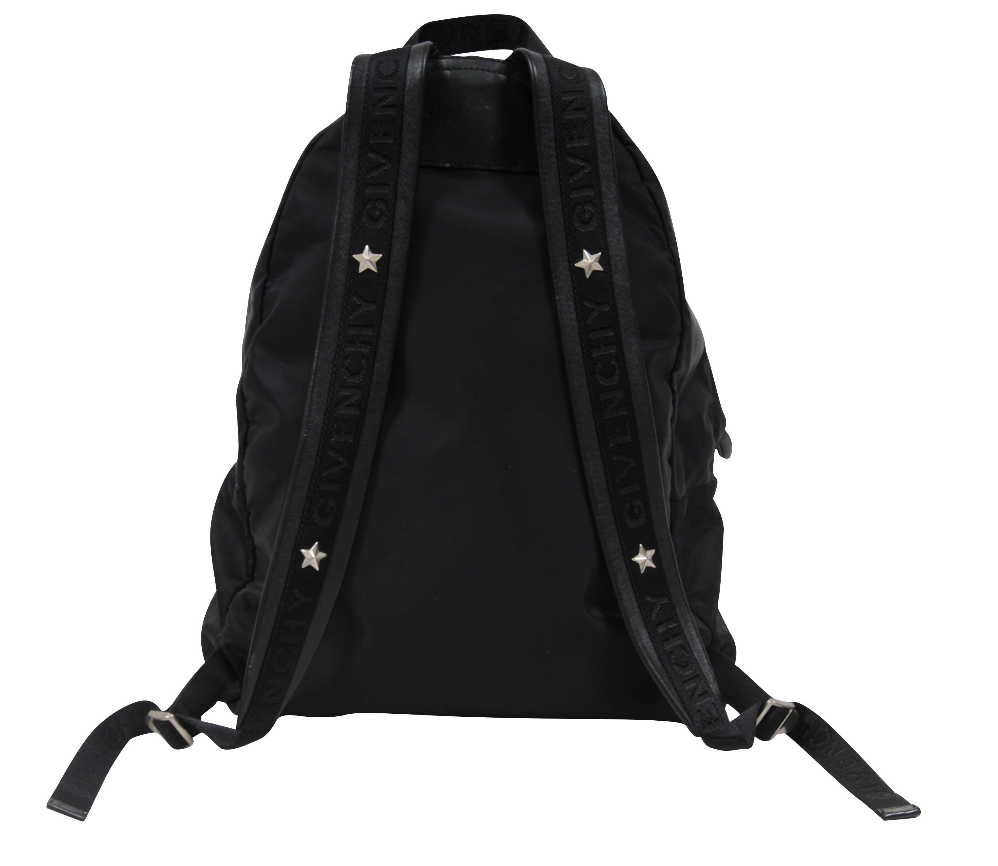 Givenchy Mens Black Rottweiler Dog Print Nylon Star Leather Backpack ...