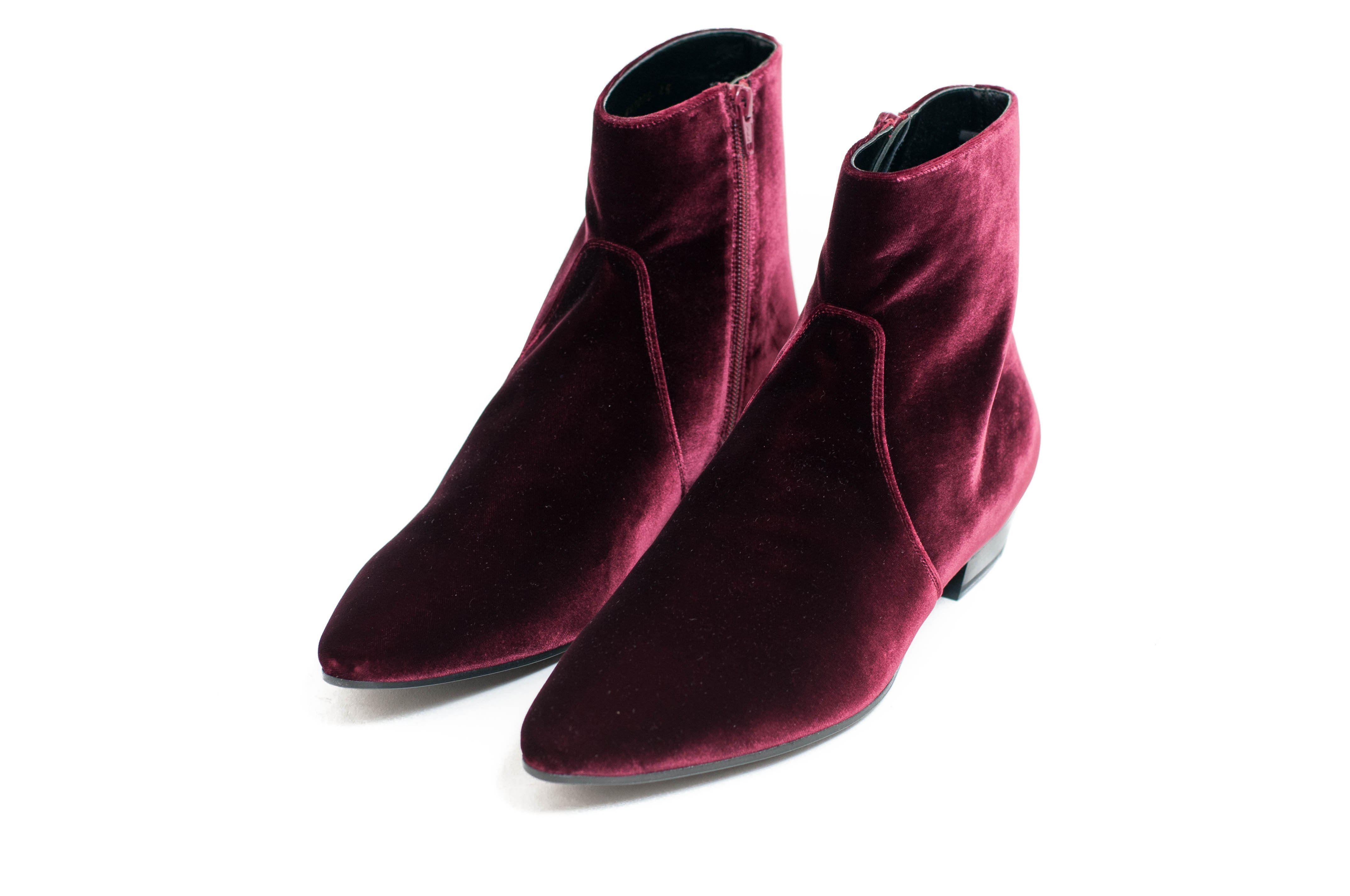 Devon Red Velvet Boots – THE-ECHELON