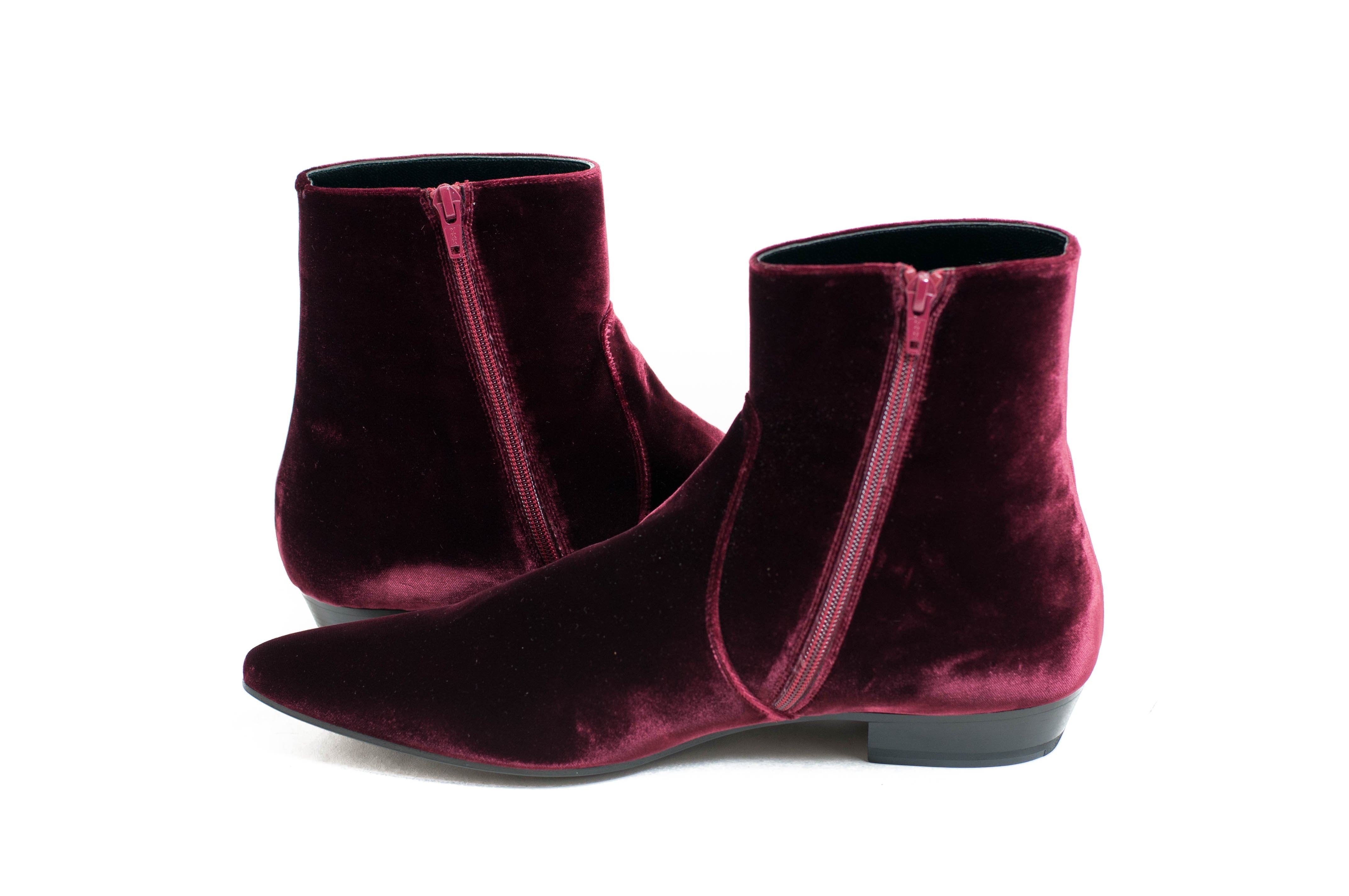 Devon Red Velvet Boots – THE-ECHELON