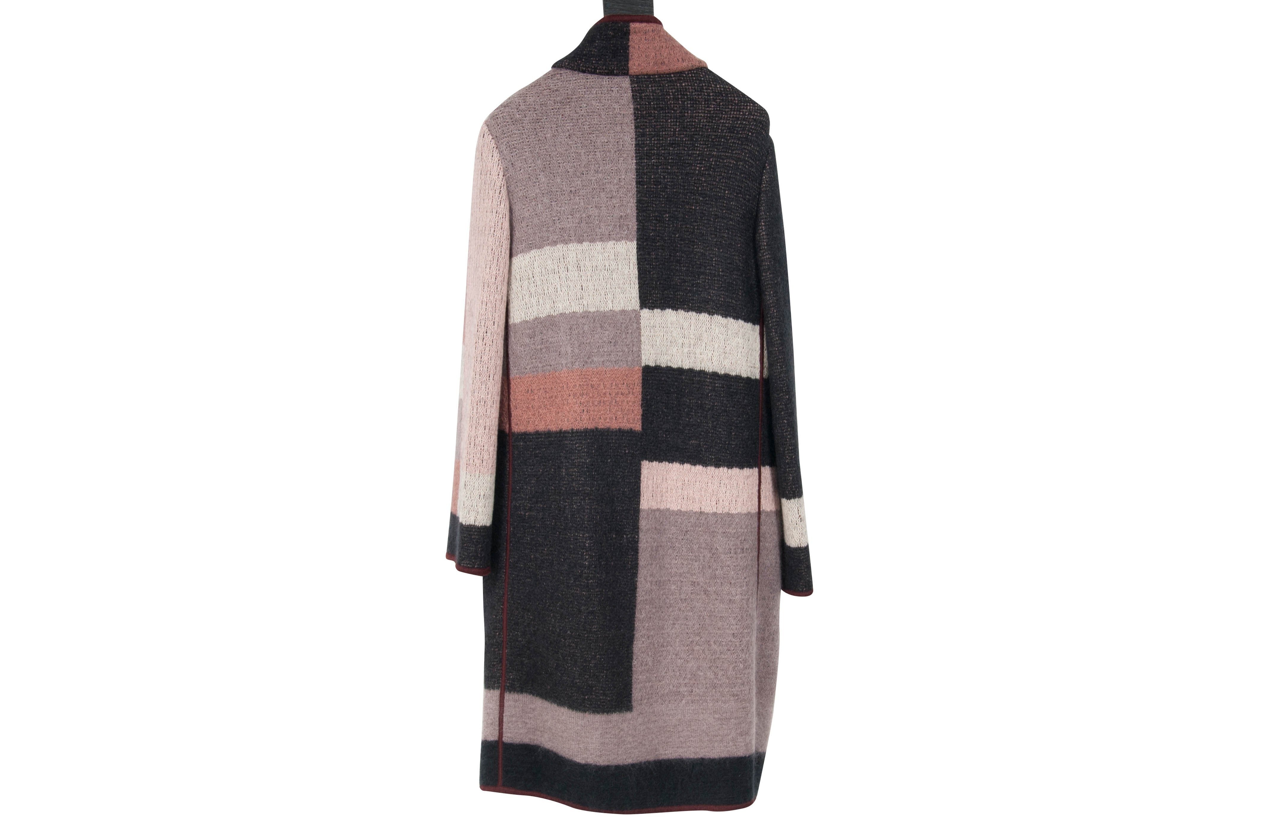 Gardenia Wool Colorblock Pattern Coat – THE-ECHELON