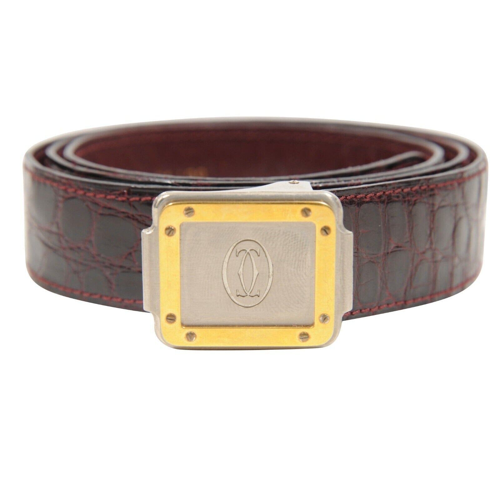 Cartier Must de Cartier Belt Burgundy Red Bordeaux Crocodile Leather ...
