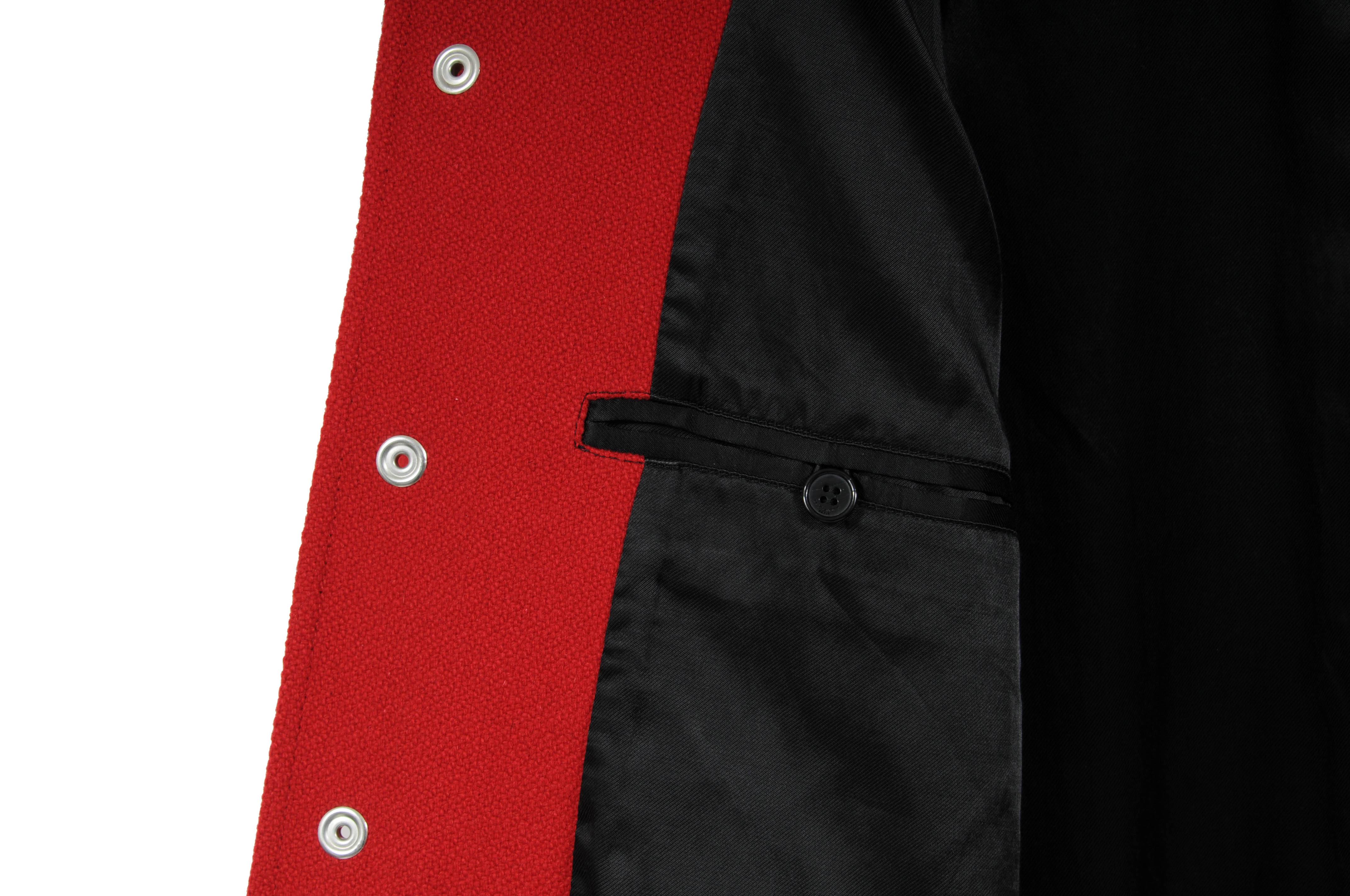 Saint Laurent Men's Red Leopard Print Wool Teddy Varsity Bomber Jacket ...