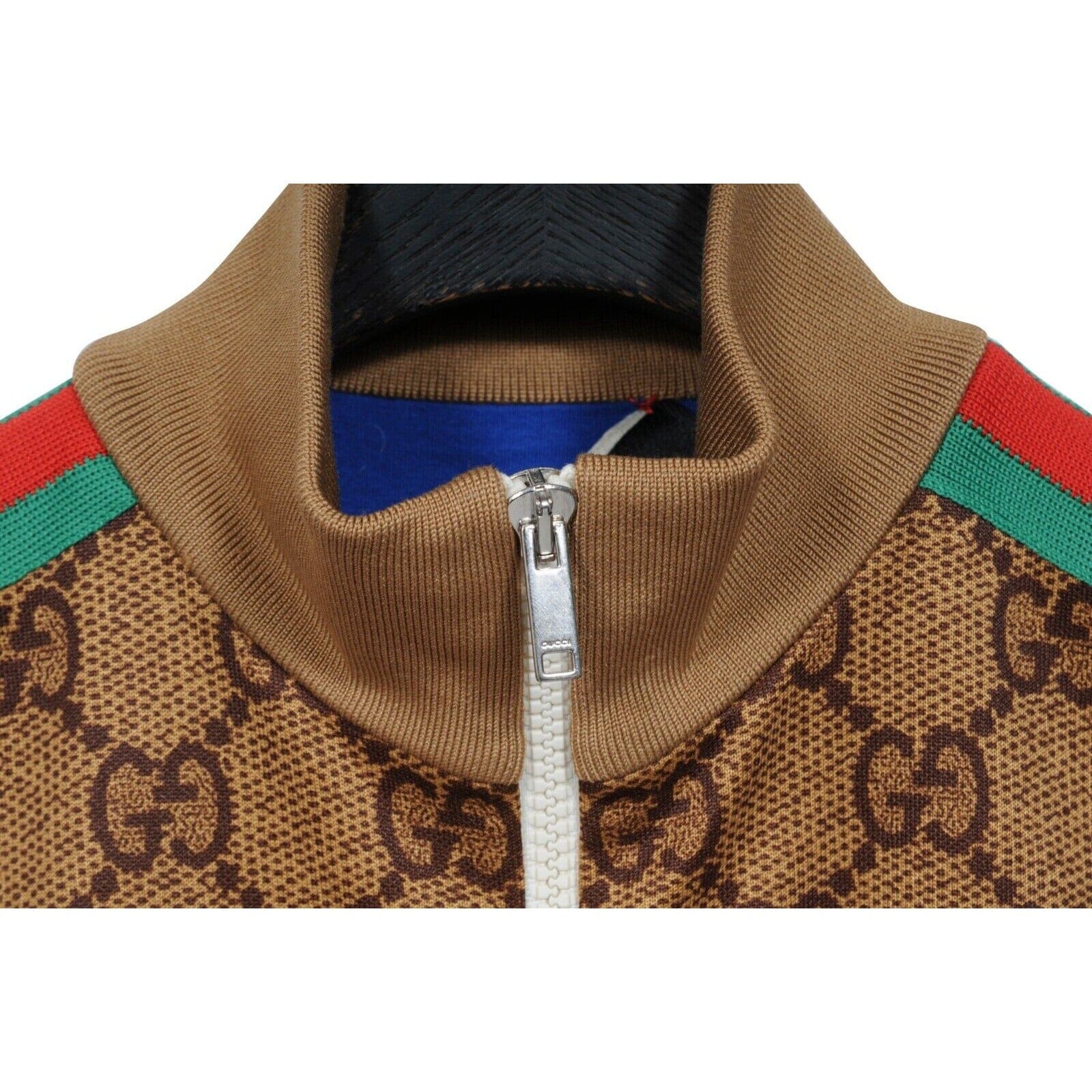 Gucci Mens Track Jacket Size Small Blue Brown Red Interlocking GG Logo ...